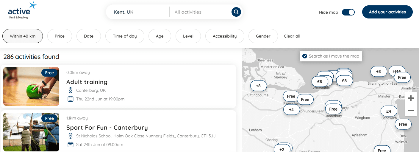 Activity Finder - Everyday Active Kent