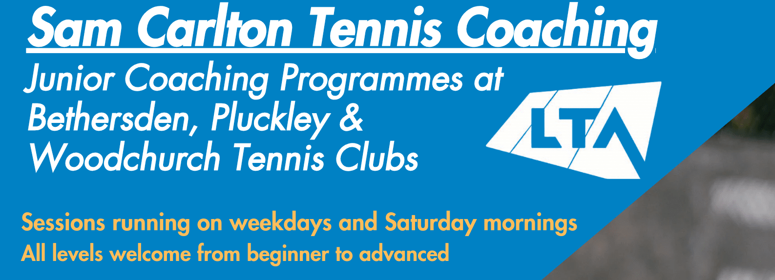 Sam Carlton Tennis Coaching - Everyday Active Kent